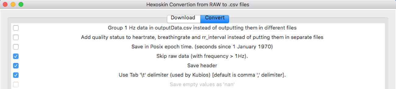 Calculating HRV values