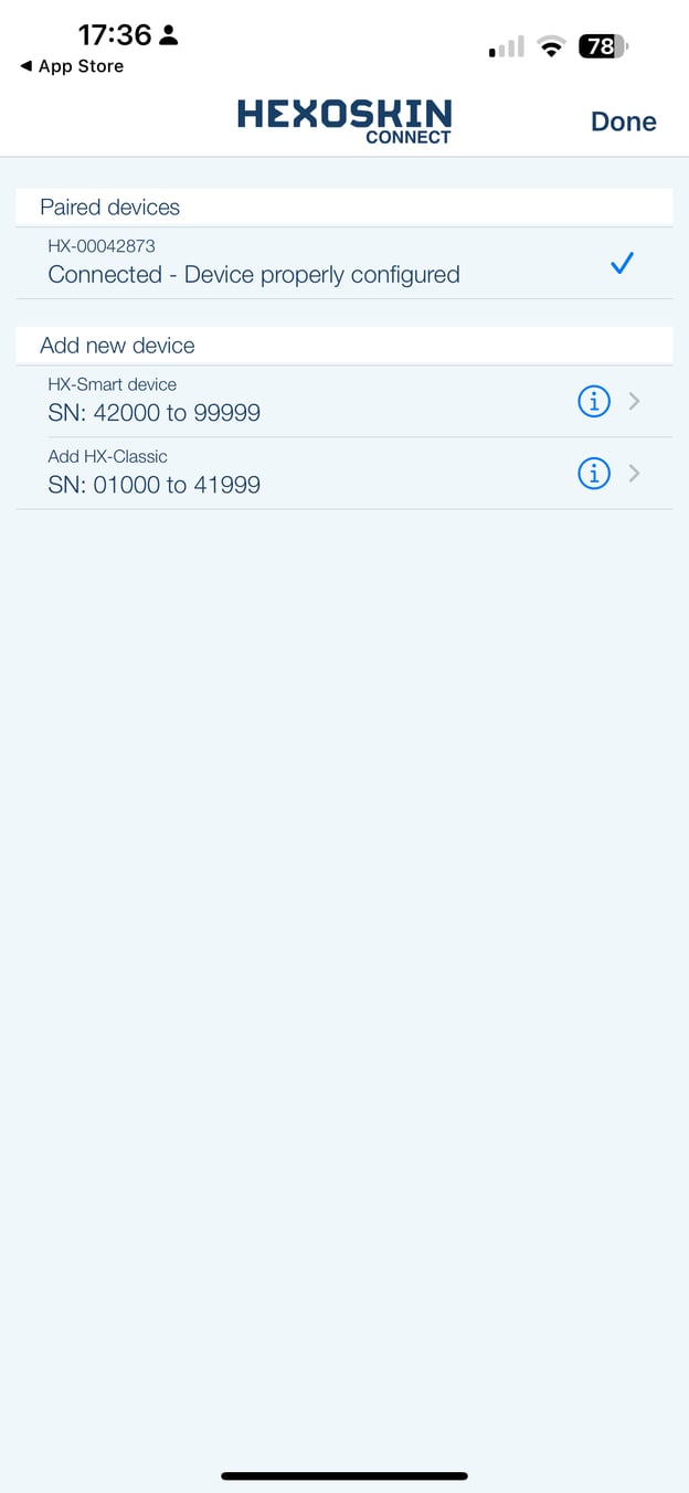 Hexoskin iOS App - Pairing Old & New Hexoskin Device