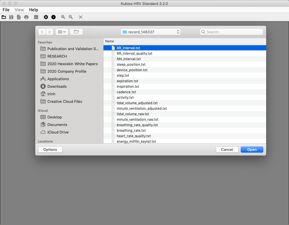 Calculating HRV values
