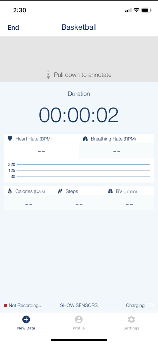 Adding annotation with the Hexoskin App
